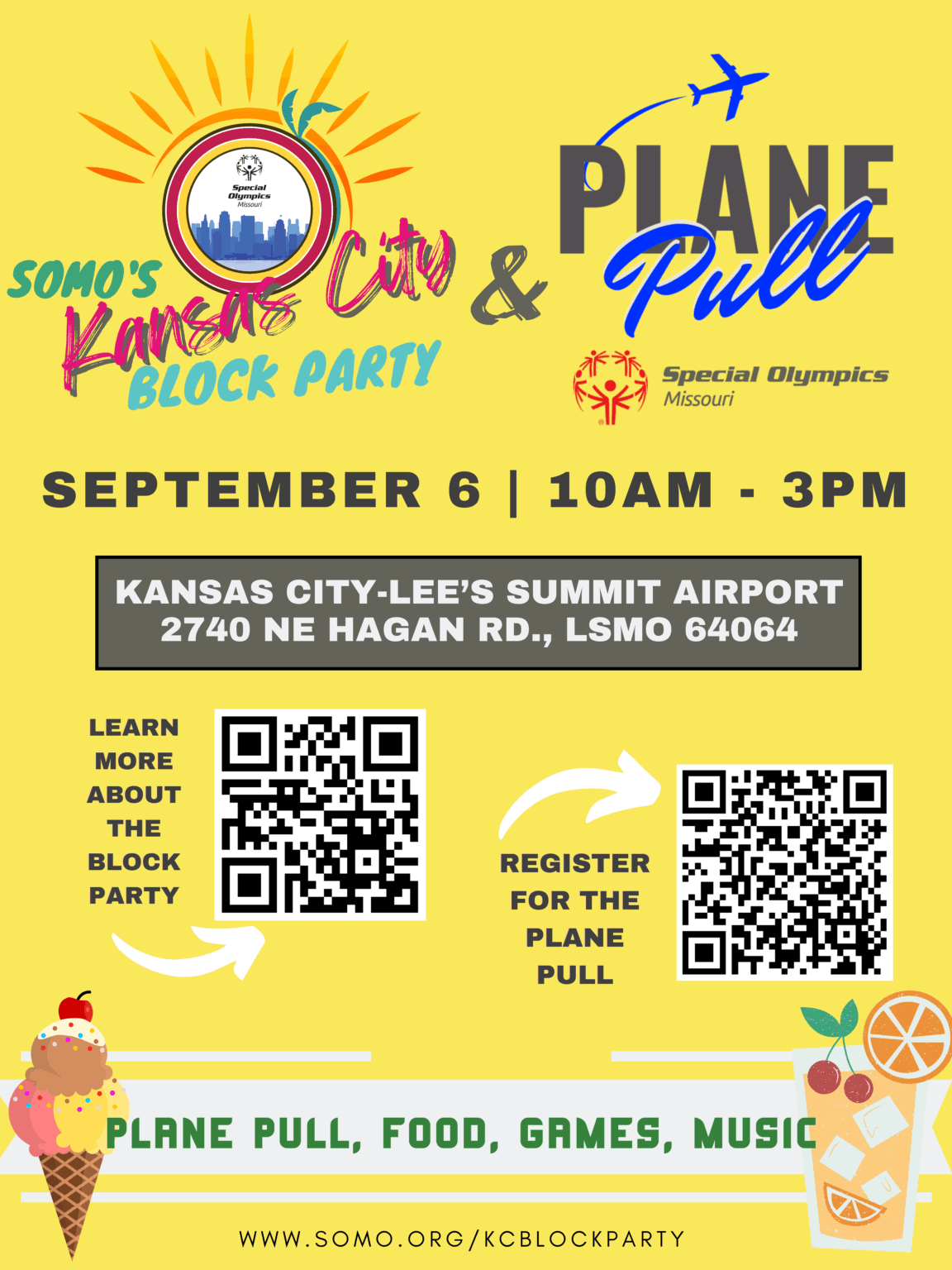 2025 KC Block Party And Plane Pull Flyer | Special Olympics Missouri